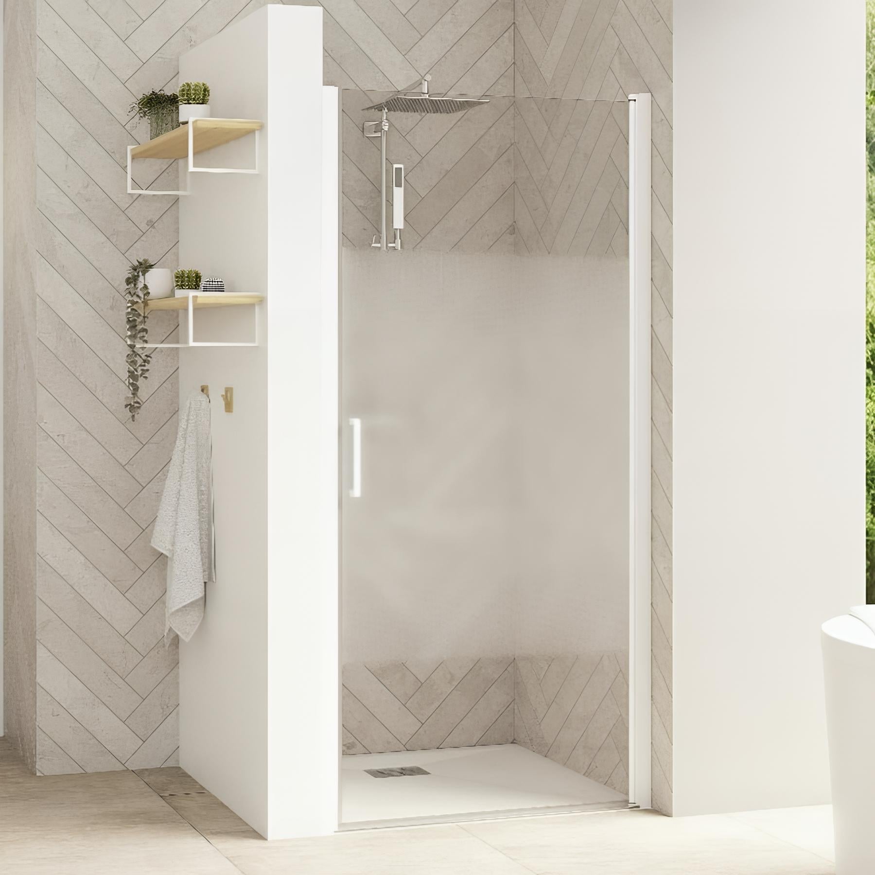 Porte pivotante smart design p extensible avec seuil profilé blanc et ...