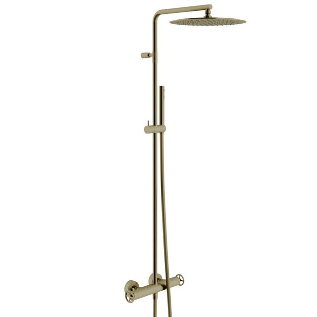 Vtwonen Flame Set de douche mural avec poignée industrielle Bronze ...
