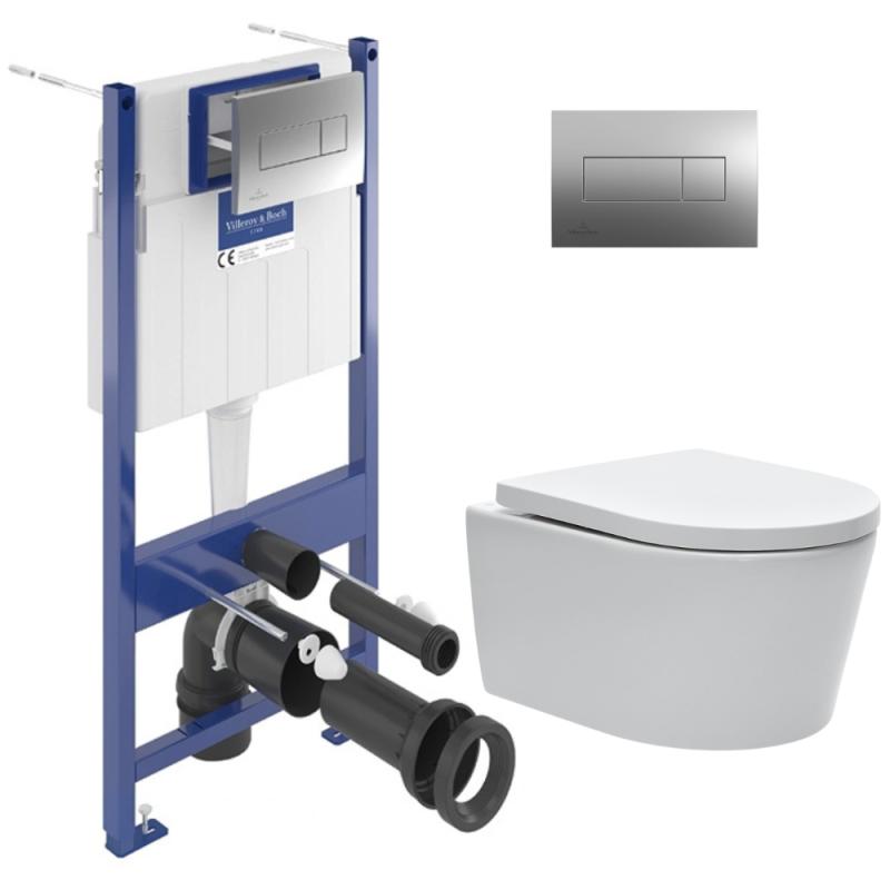 Villeroy & Boch Pack WC bâti-support Villeroy & Boch + WC suspendu sans ...