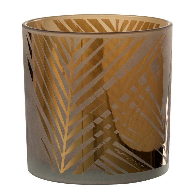 Paris Prix - Photophore Rond En Verre "safari" 15cm Marron | Leroy Merlin