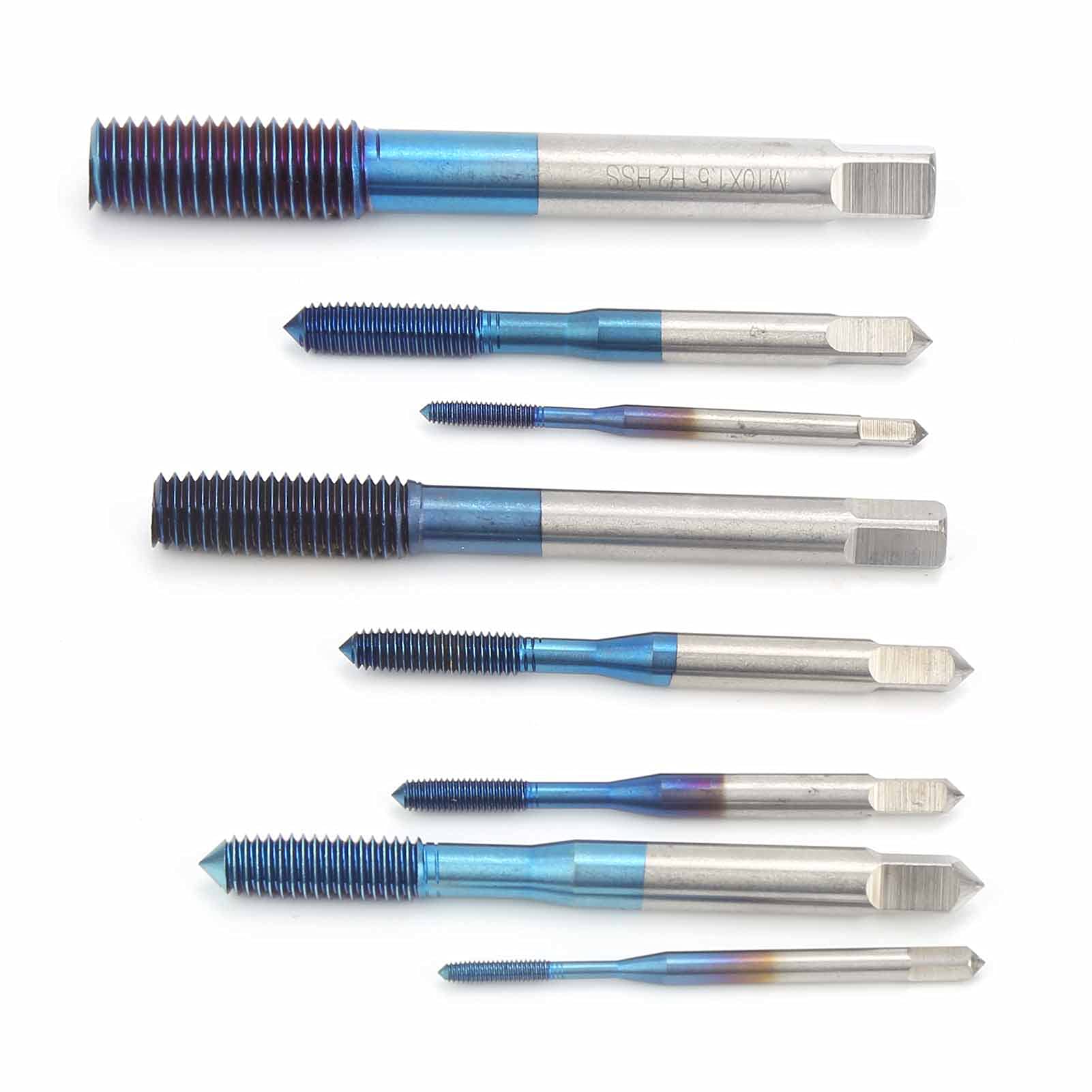 Lot de 8 forets à filetage métrique bleu pour machine M2 M2.5 M3 M4 M5 ...