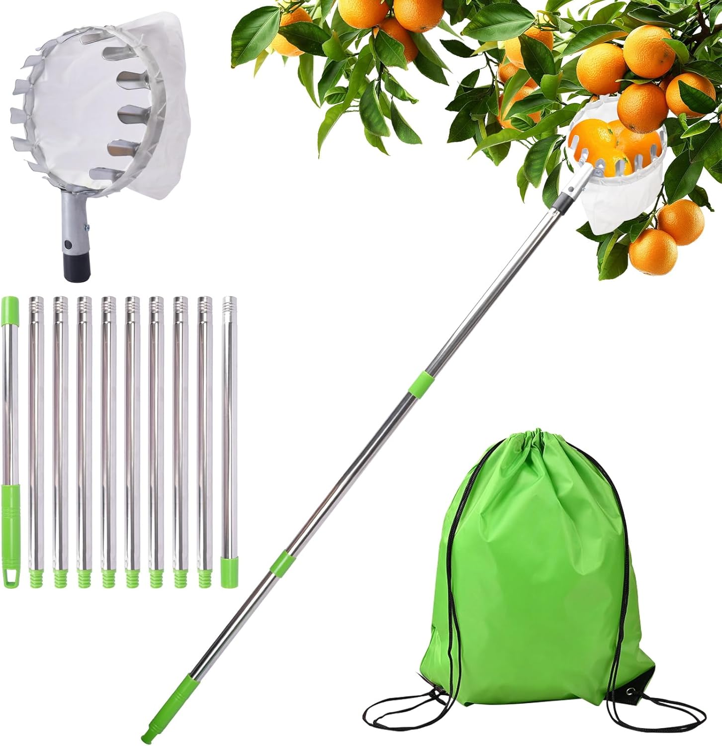 Recolector de fruta telescópico, un recolector de fruta equipado con un ...