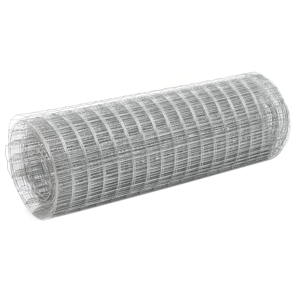 Malla aviario acero galvanizado 25x0,5 m plata vidaXL | Leroy Merlin