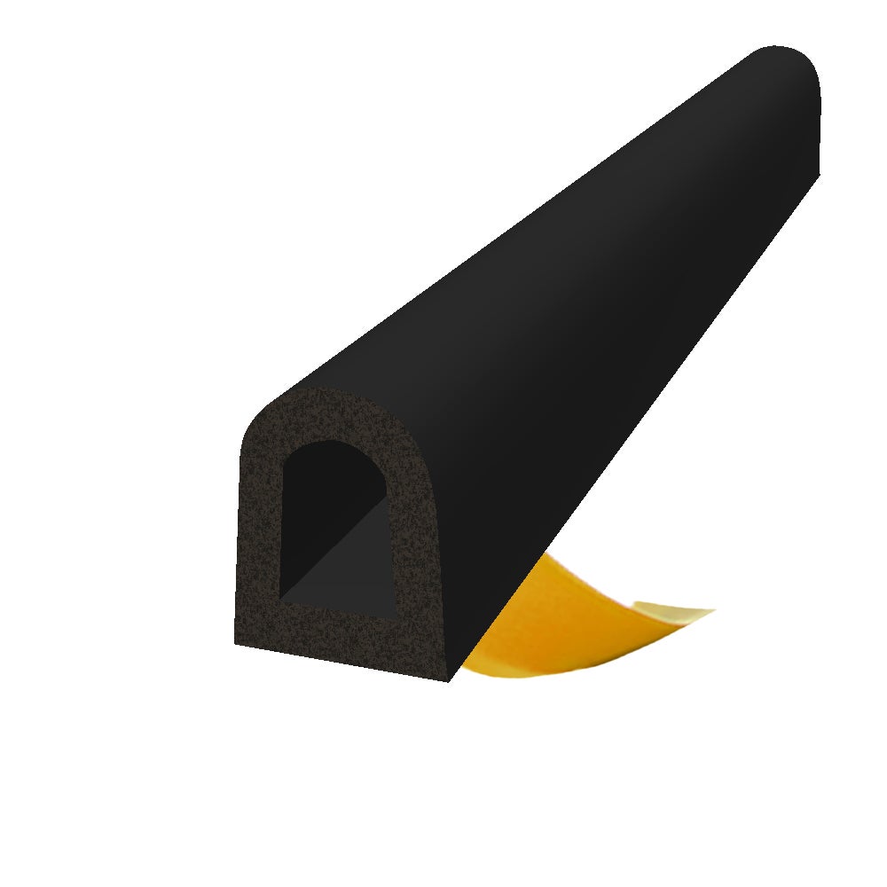 Joint autocollant EPDM D 8x10 mm noir pour fenêtres et portes 5 m ...