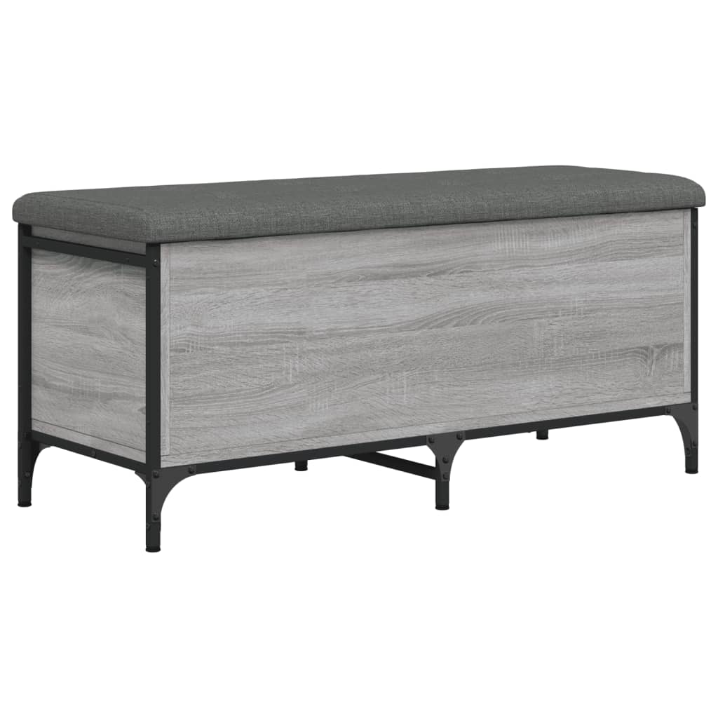 Banco con almacenaje madera ingeniería gris Sonoma 102x42x45 cm | Leroy ...