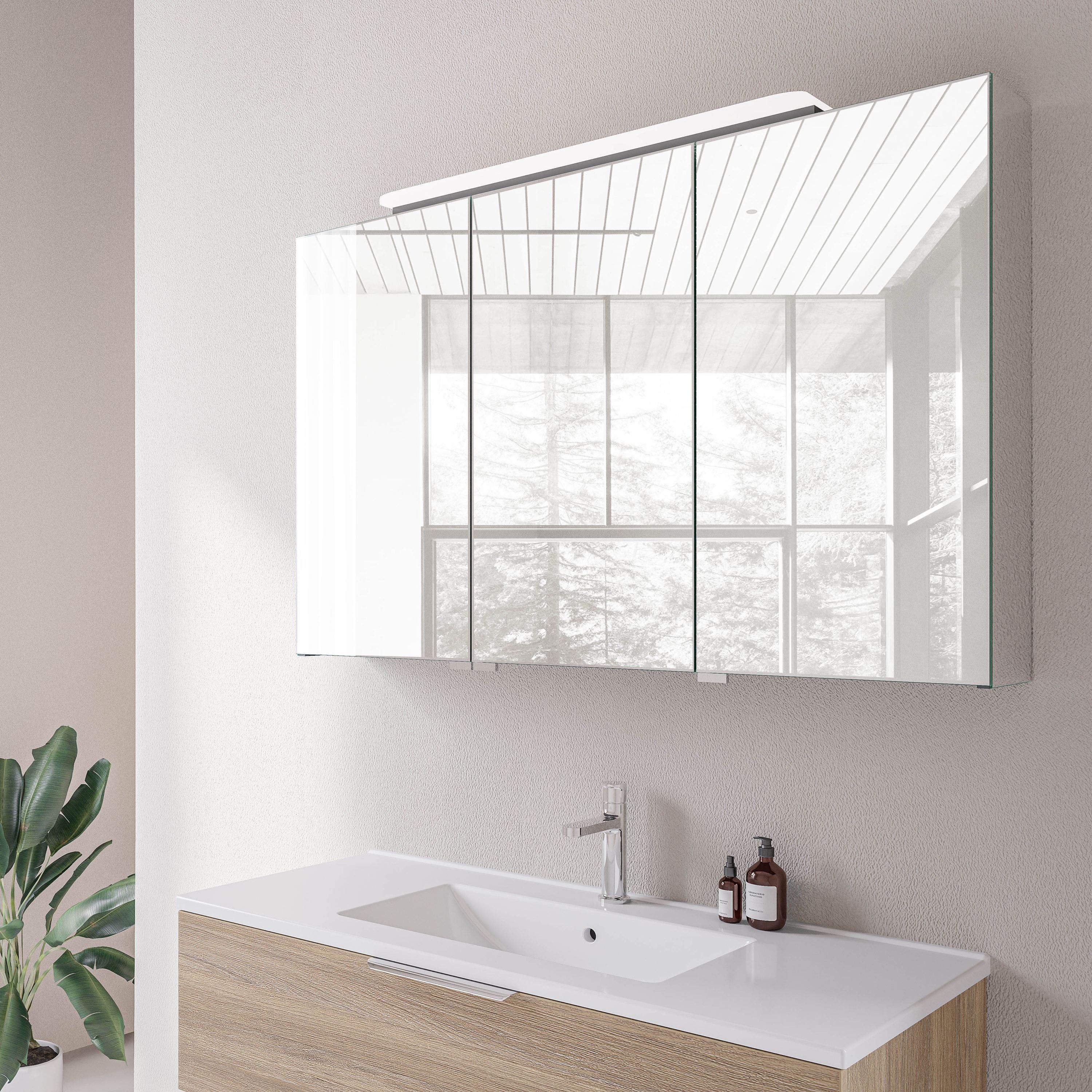 BERNSTEIN - Mobile a specchio sospeso 120x19x72,5 cm (LxPxH), 3 ante in ...