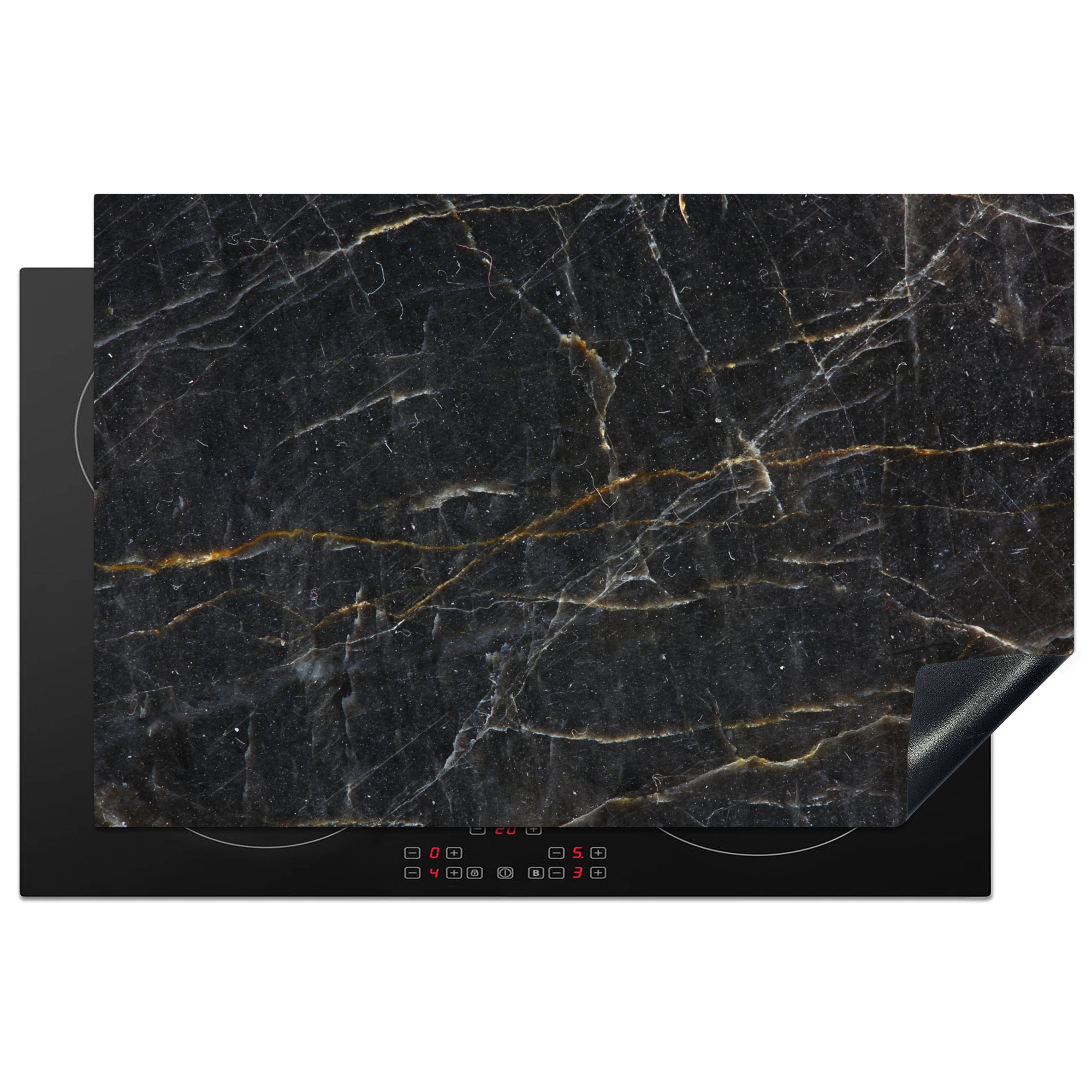 PROTÈGE-PLAQUE, PLAQUE DE CUISSON, CÉRAMIQUE Marbre - Noir - Or - Gris ...
