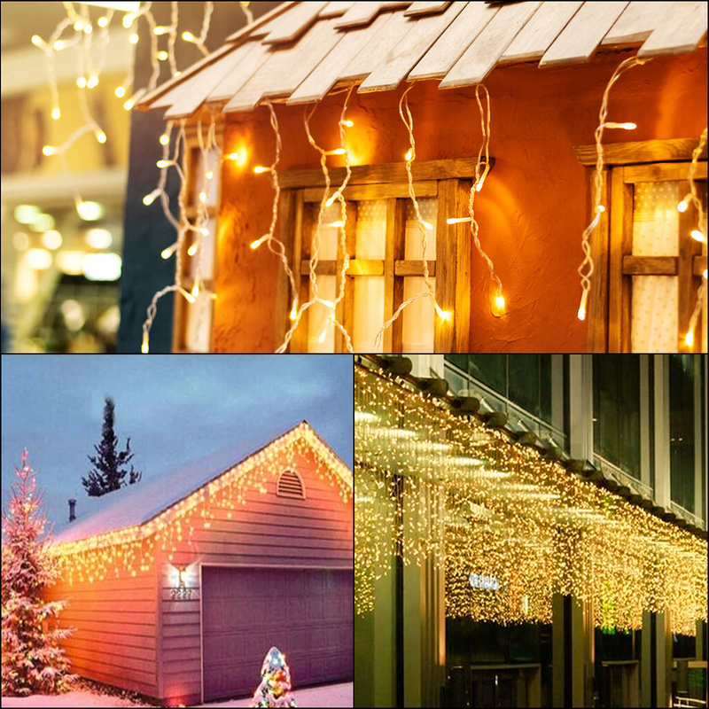 20m 600 LED Ligking Rine Light Garlanie iceme Light Guigland Lap Light ...