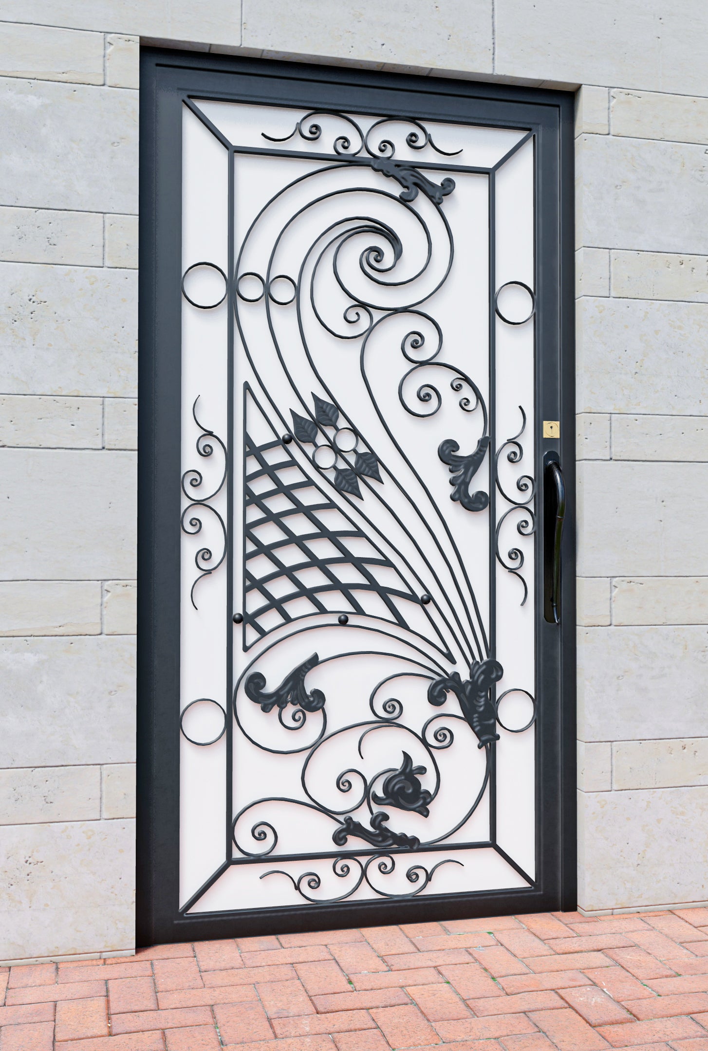 Porte d'entrée, métallique, artisanale, pour l'extérieur, un vantail ...