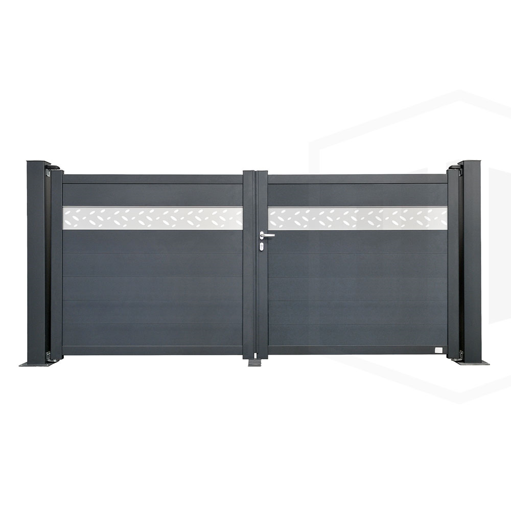 Portail aluminium battant 3m50 hauteur 1m80 au meilleur prix | Bricoman