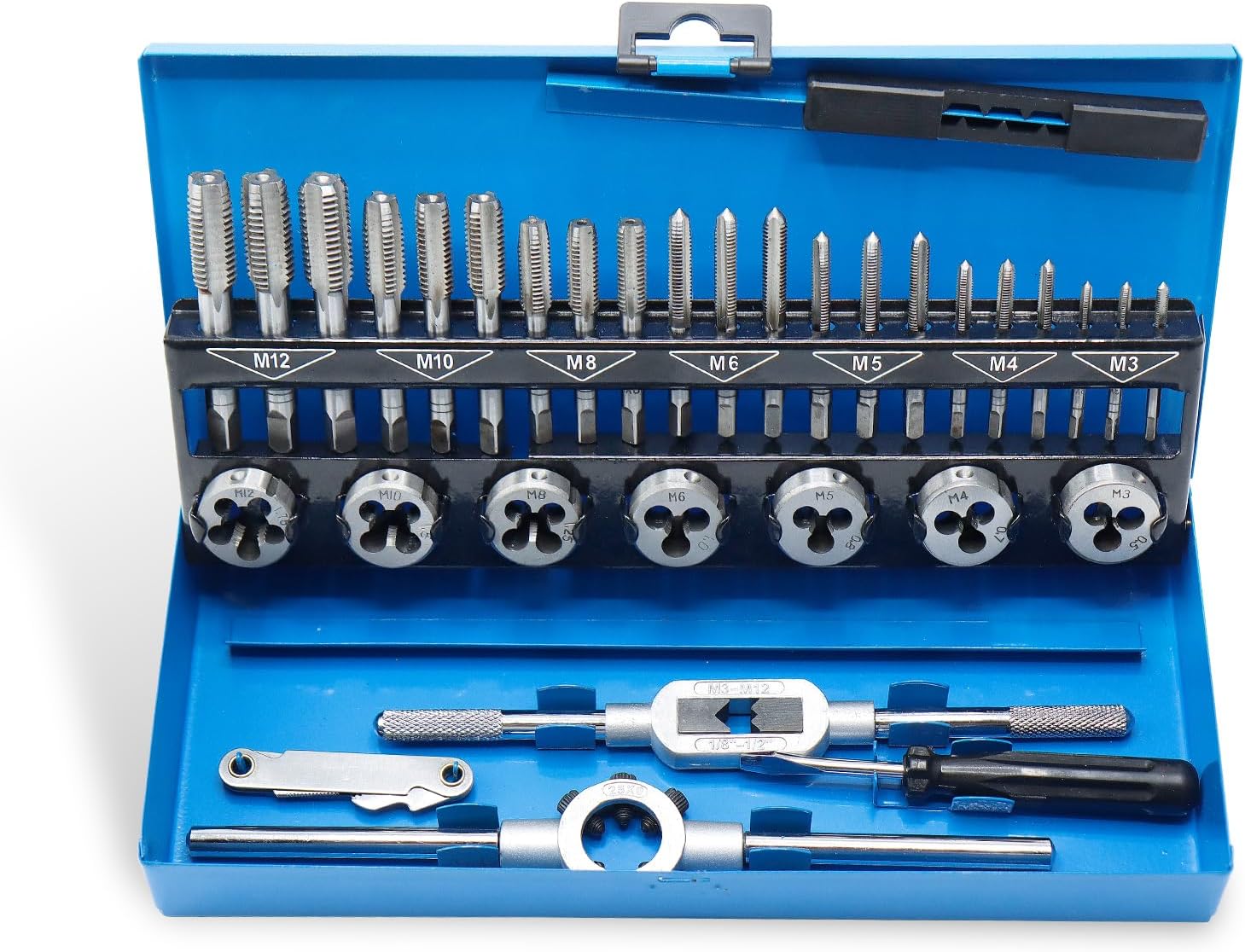 Coffret de Tarauds et Filières,32 pièces Kit de Filetage M3-M12 pour la Création et la ...