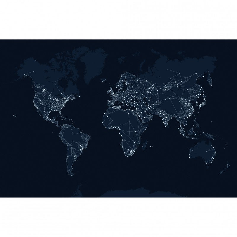 Tableau verre acrylique World By Night 90 x 60 cm - Décoration murale ...
