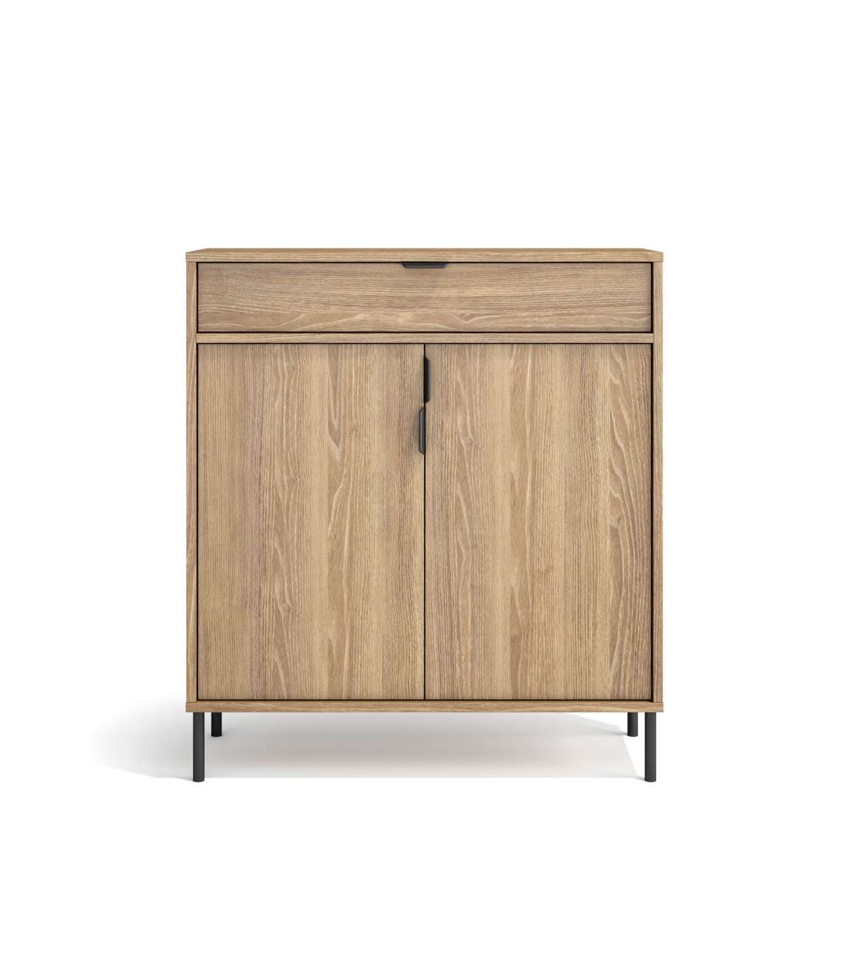 Mueble auxiliar/zapatero Md-507, 2 puertas 1 cajón en roble, 89cm(alto ...
