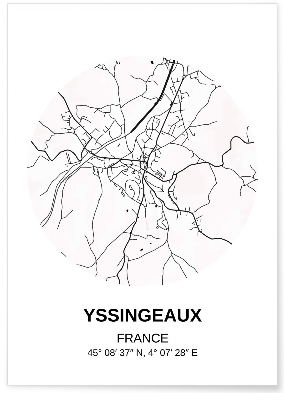 Affiche Carte Yssingeaux - Format A3 - | Leroy Merlin