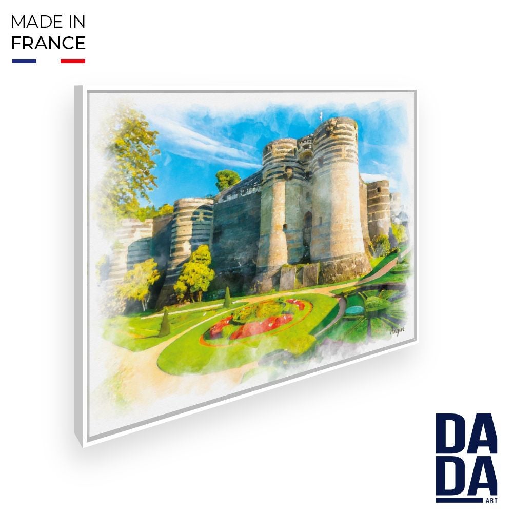 Tableau Château d'Angers / 45x60cm / Cadre Blanc / Fabriqué en France ...