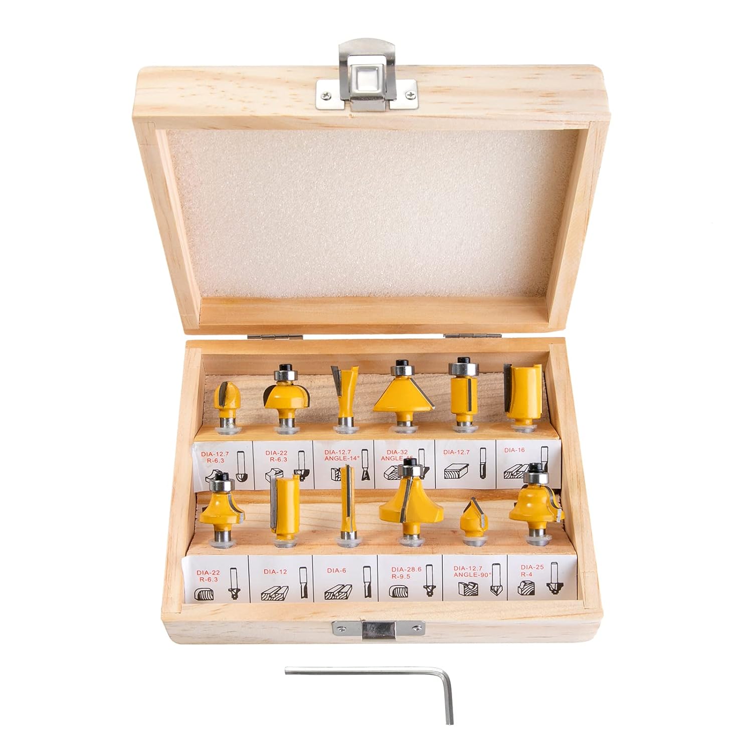 Fraises Defonceuse 6.35mm, 12 Pièces Fraises à Rainurer en Acier au ...