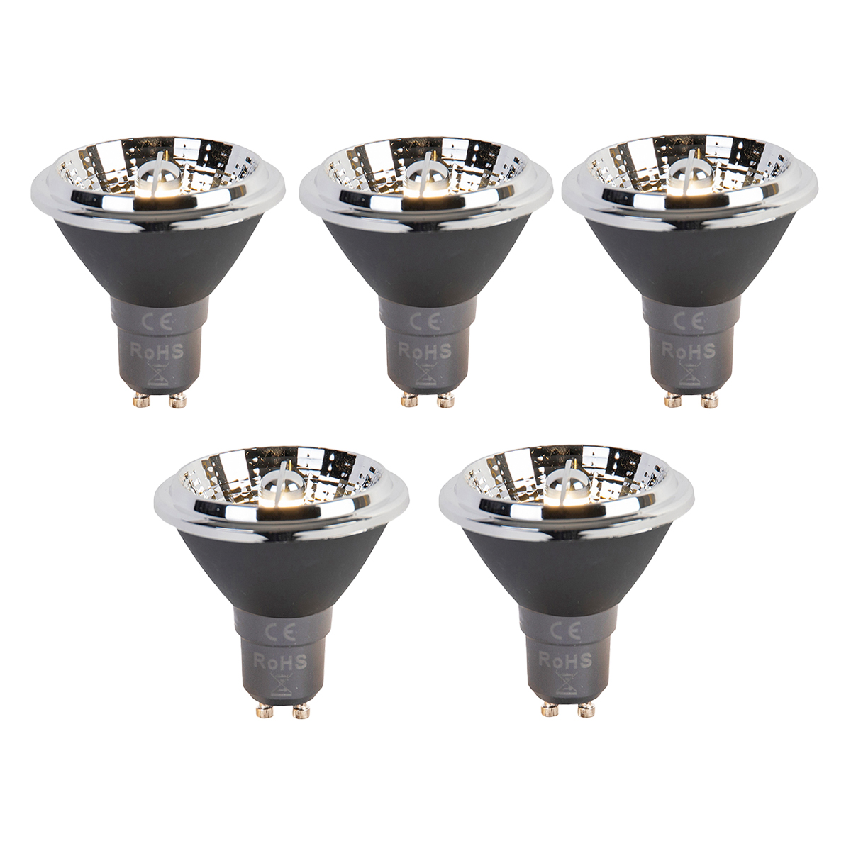 Lot de 5 ampoules LED GU10 à intensité variable 3 niveaux Dim-to-Warm AR70 6W 320lm 2000-3000K ...