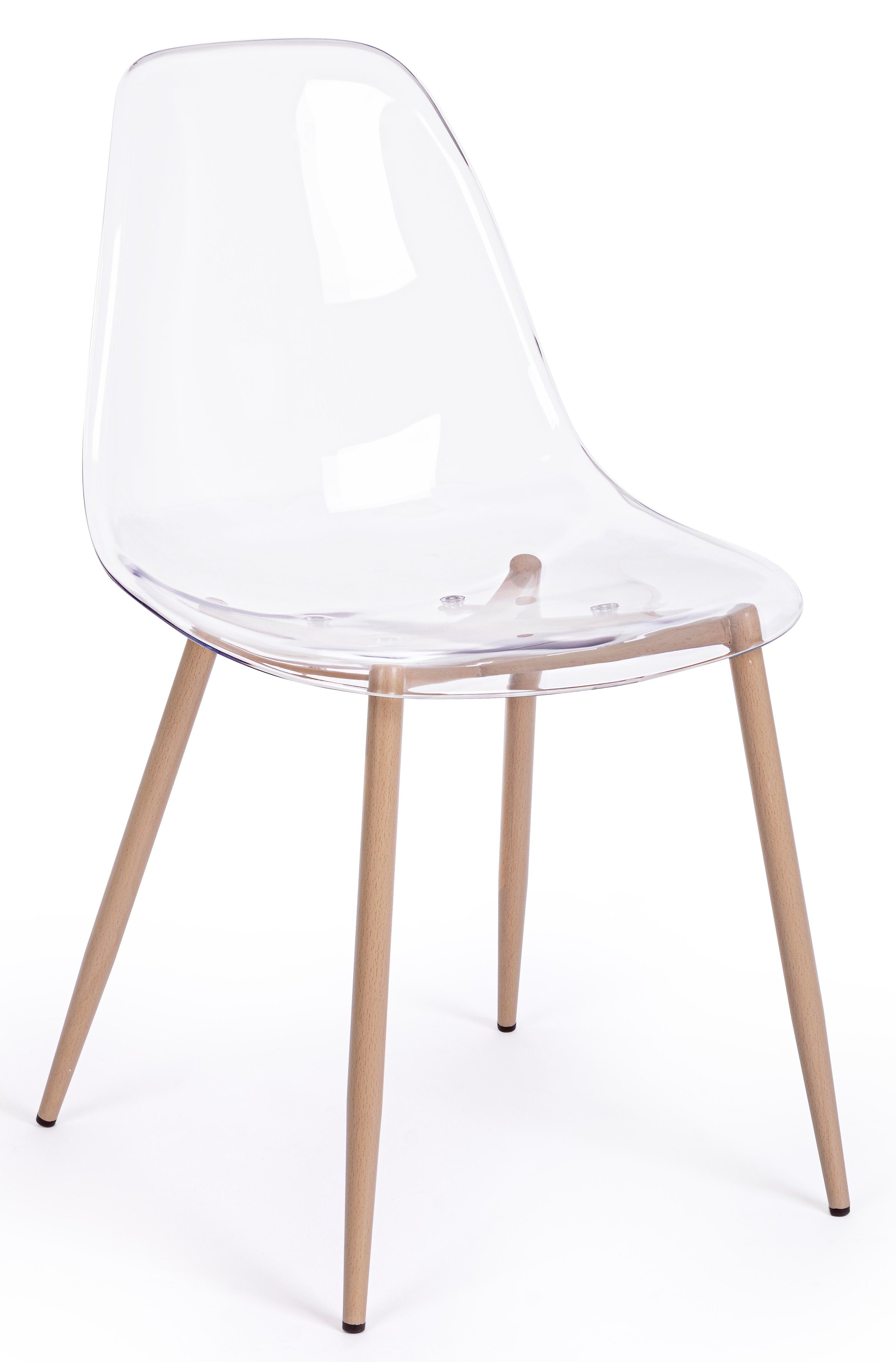 Lot de 4 chaises Mandy en polycarbonate transparent - Design moderne et ...
