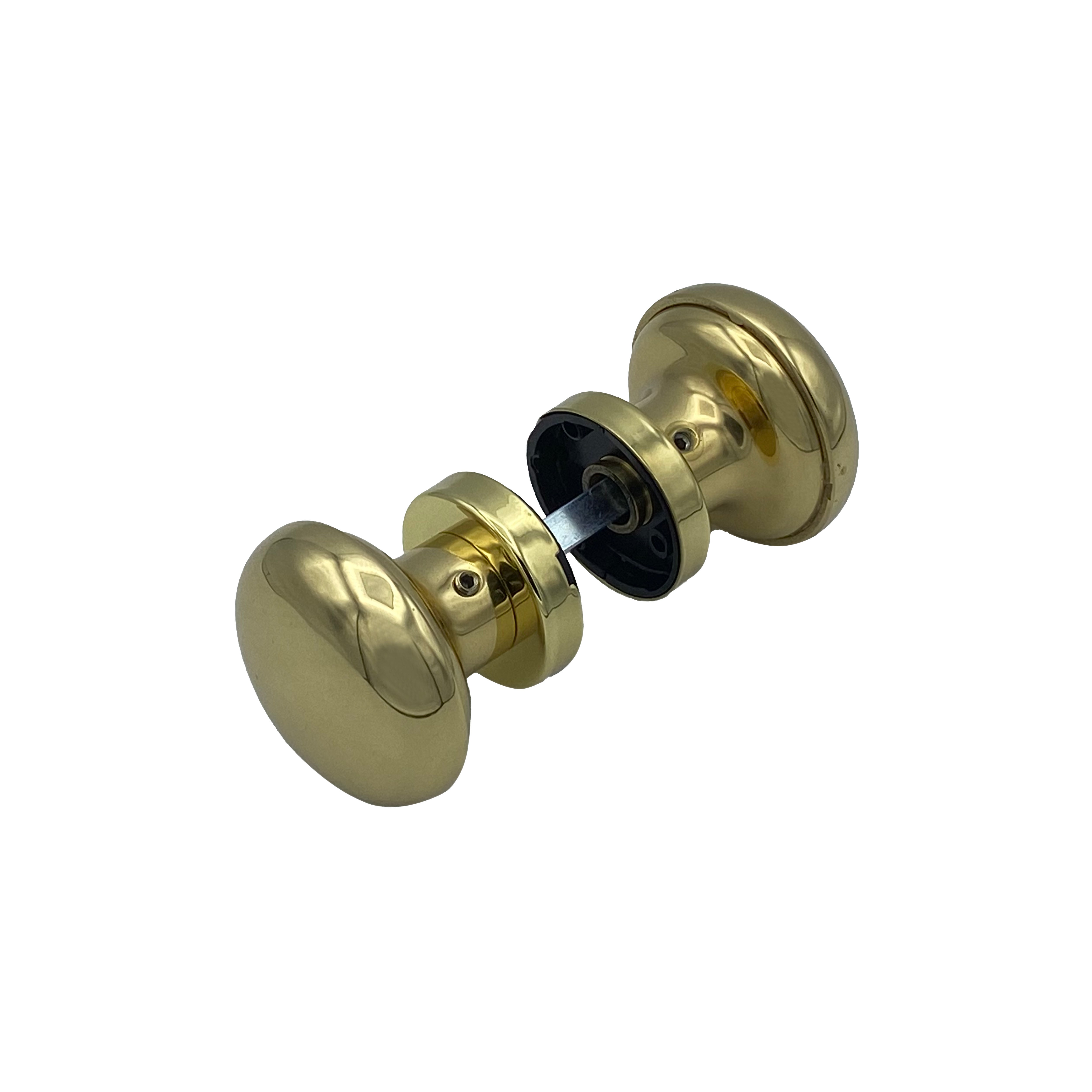 Pomo de puerta de aluminio Ø60 mm - Par completo - Latón pulido ...