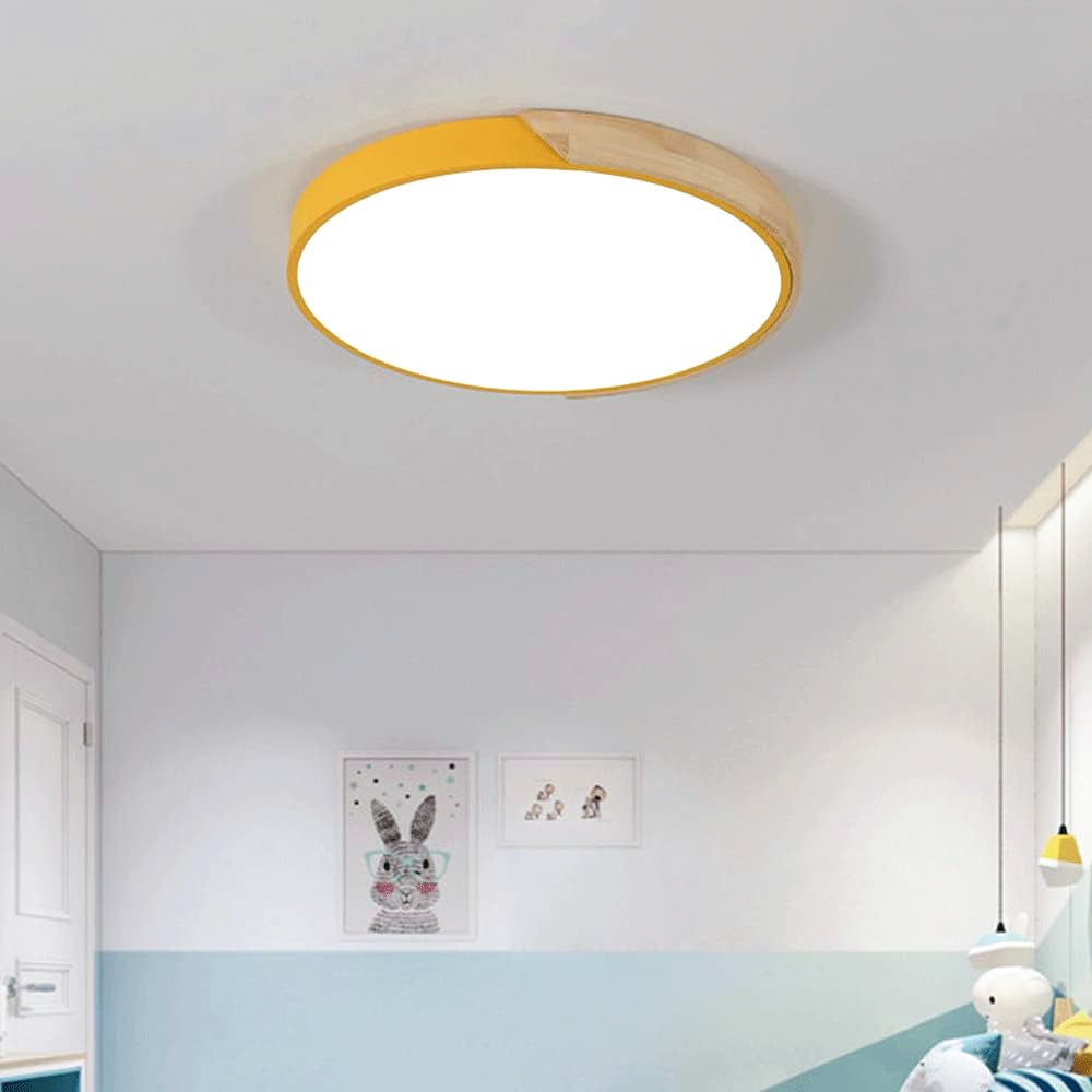 Plafoniera LED 50CM, plafoniera in legno, plafoniera moderna, luci ...
