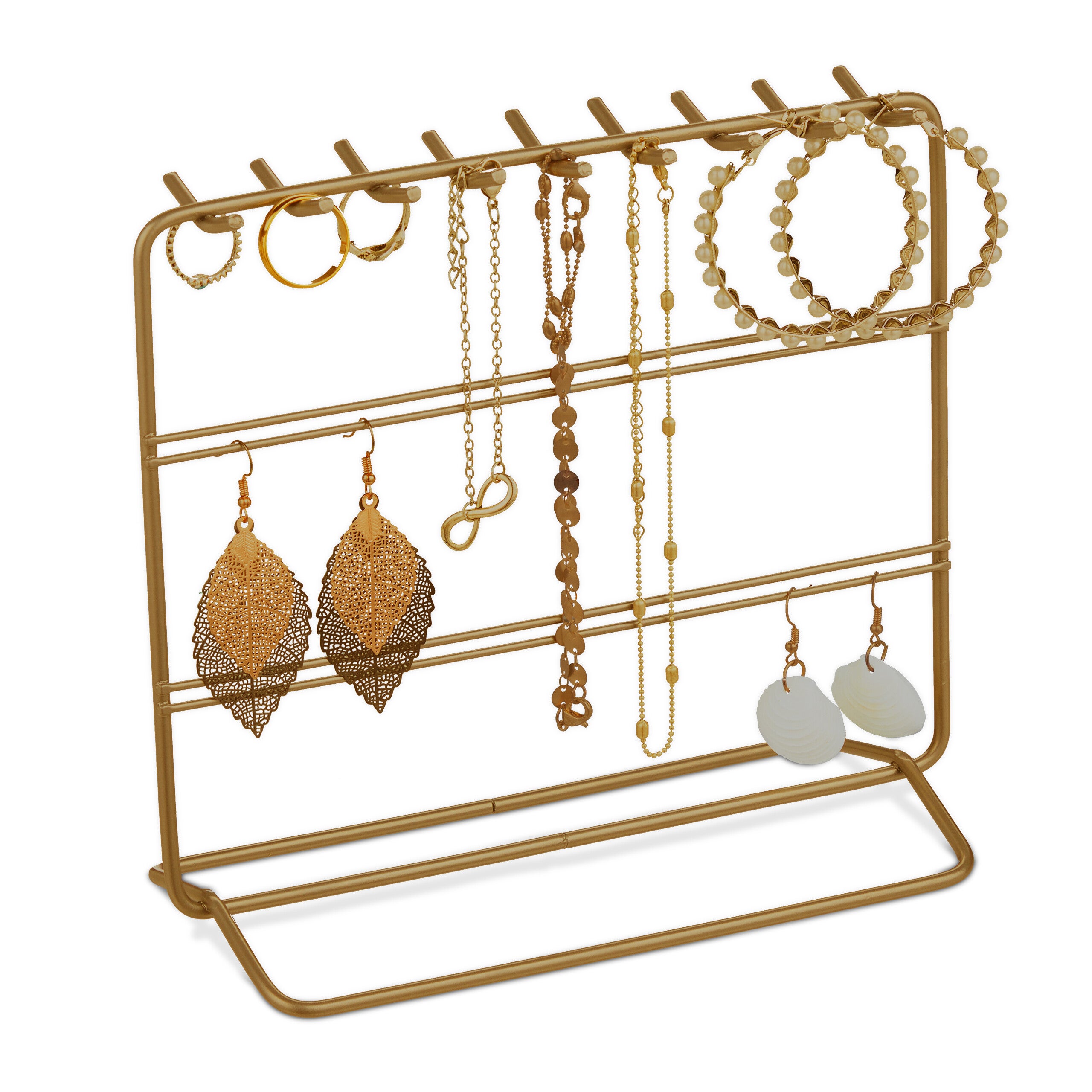 Relaxdays Expositor de Pendientes Rectagular, Collares, Pulseras ...