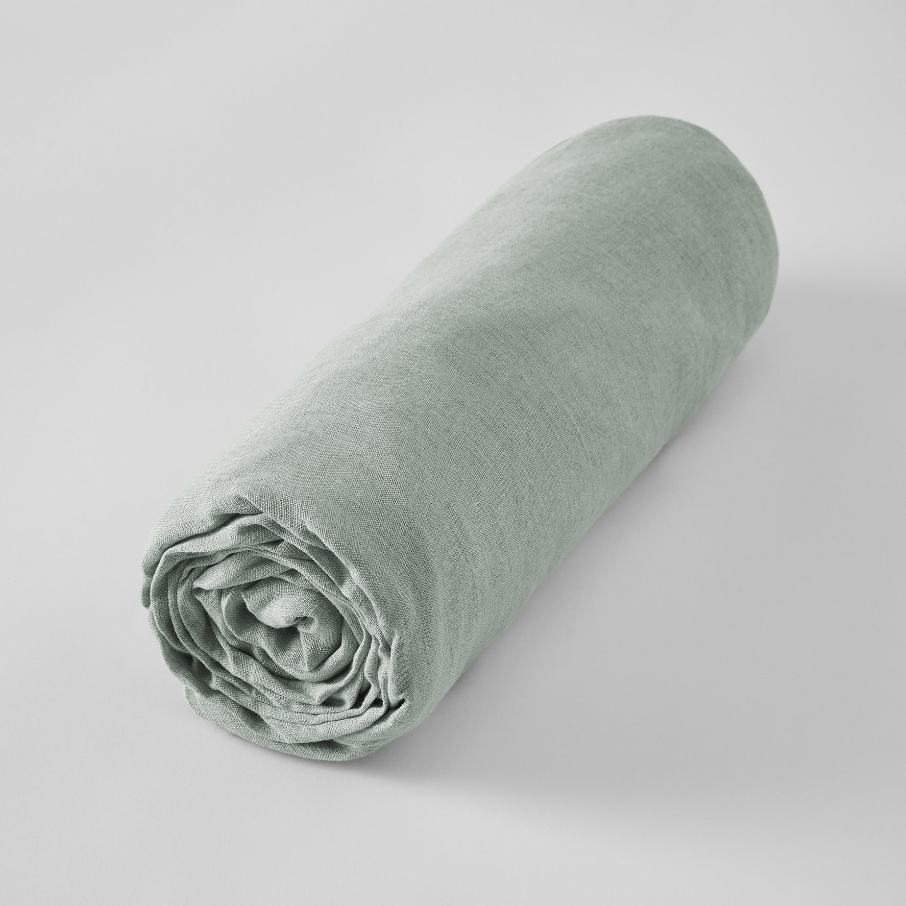 Drap Housse Luxe en Lin Lavé Français 180 x 200 cm – Soline Eucalyptus ...