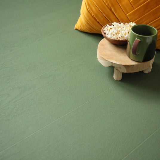 Resistance Vinyl Flooring Pro - Parquet vintage pintado - Verde - Rollo ...