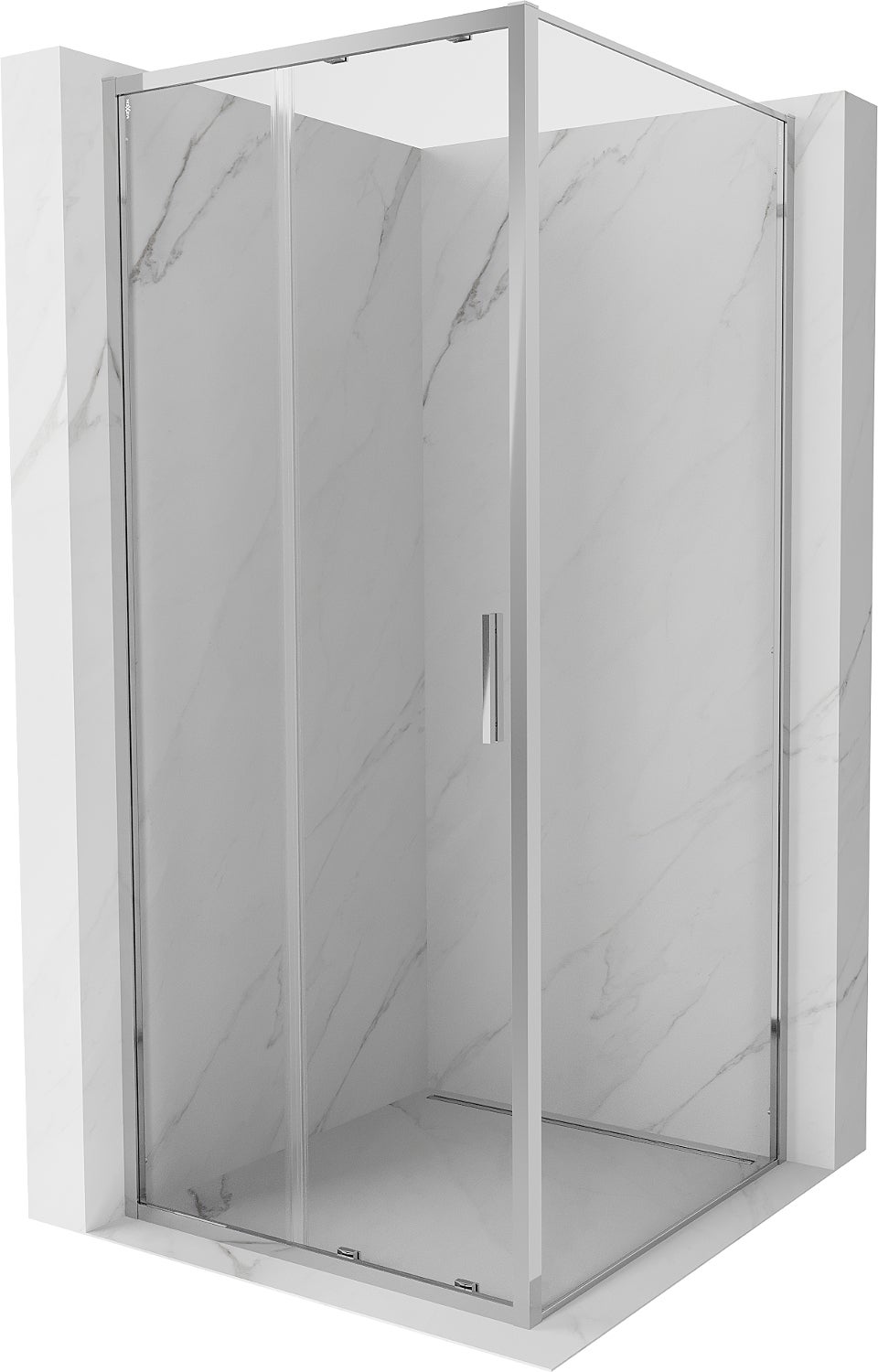 Cabine de douche coulissante Mexen Exo 100 x 100 cm, transparent, chrome - 8151-100-100-01-00 ...