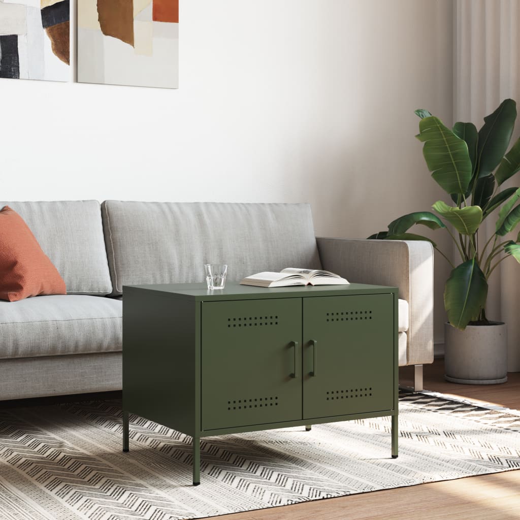 Table Basse Table Dappoint Table De Salon Vert Olive 68x50x505 Cm 1901