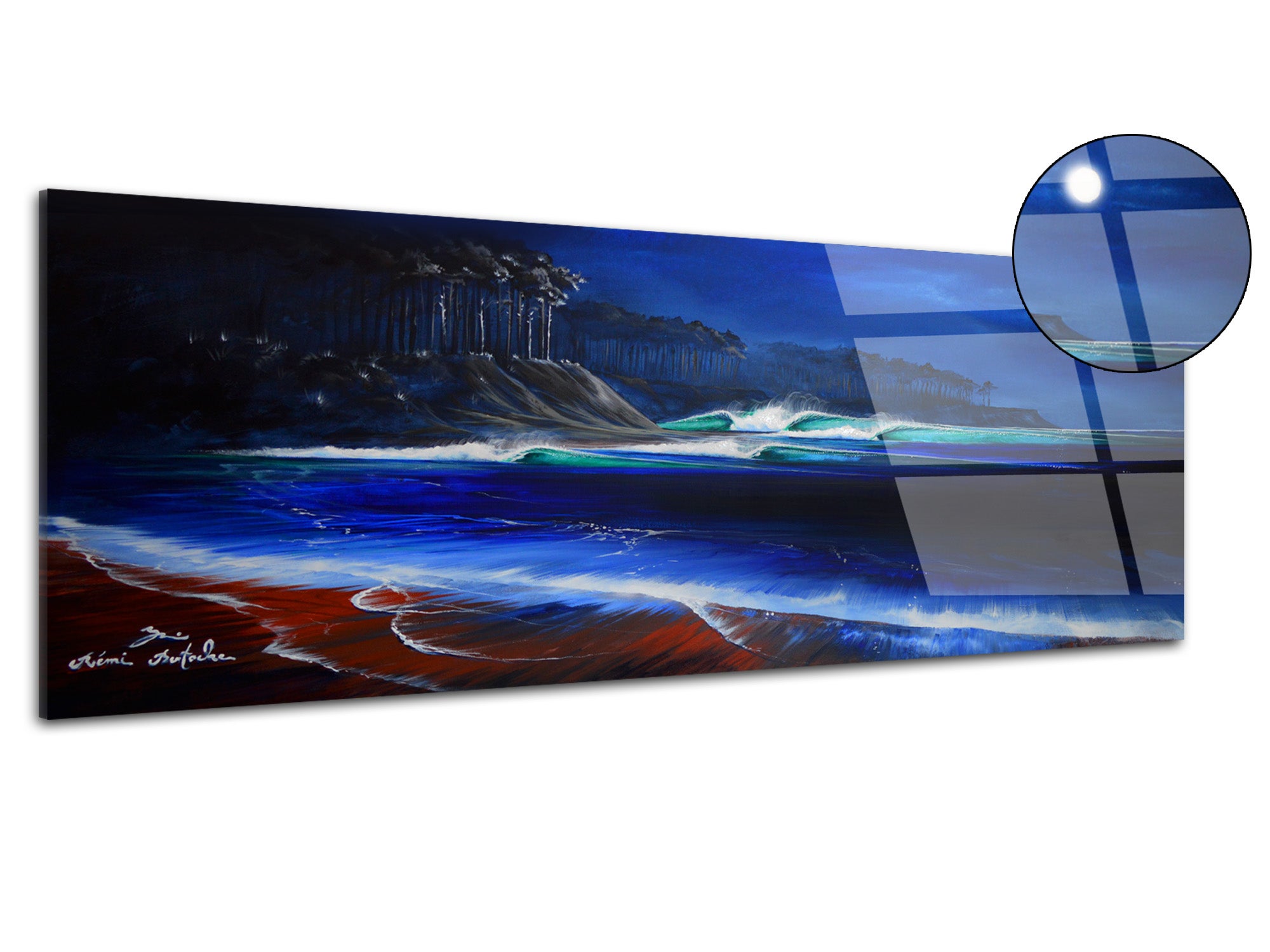Reproduction tableau sur Plexi Peinture Rémi Bertoche Moonlight Land ...