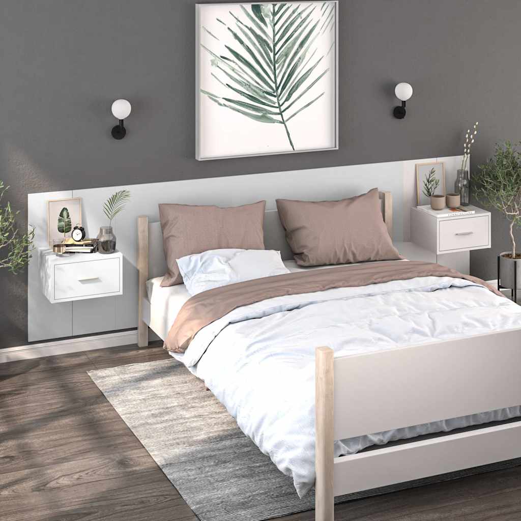 Tables de chevet murales 2 pcs Blanc | Leroy Merlin