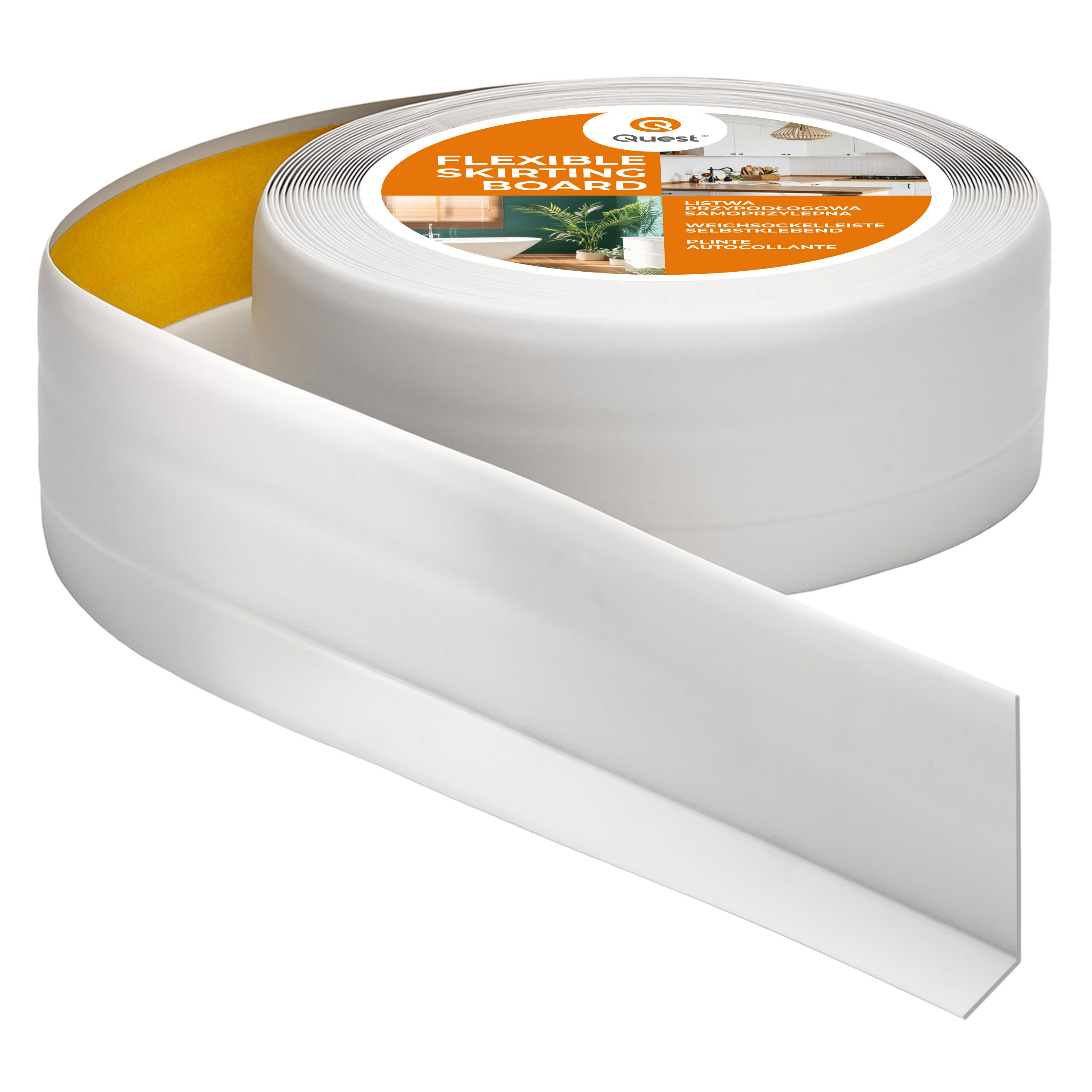 Rodapié PVC blando adhesivo50x20 mm - flexible, pared y suelo, 25 m ...