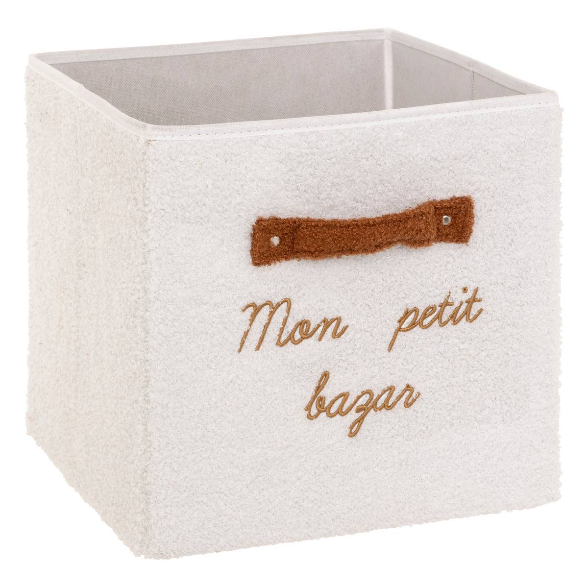Cesta de almacenaje blanca mullida 29x29cm | Leroy Merlin