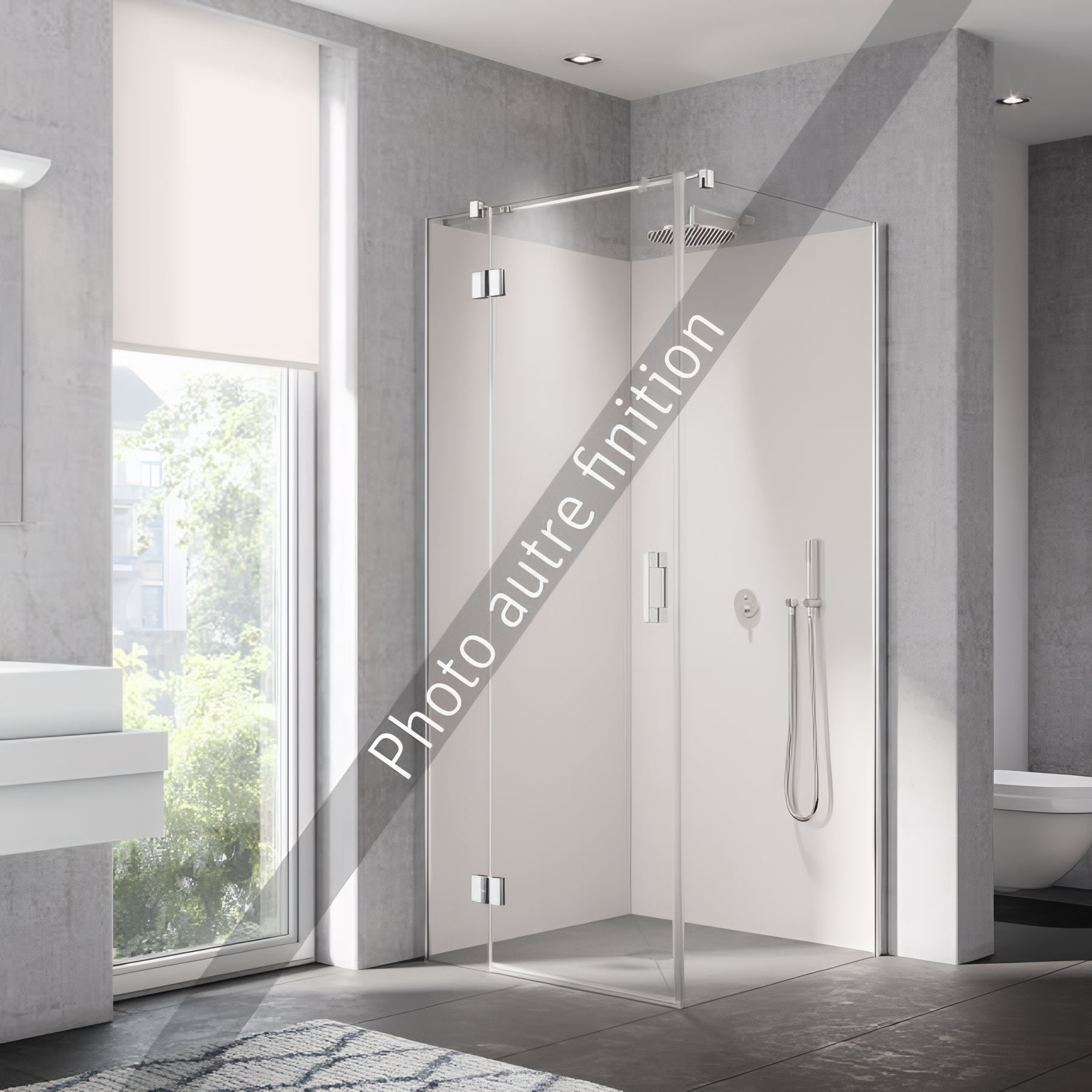 Paroi de douche pivotante largeur 110 cm hauteur 200 cm profilé argent ...