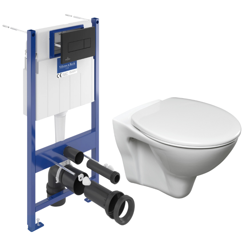 Pack WC Bâti-support sol mur Villeroy & Boch + WC suspendu Jika Neo ...