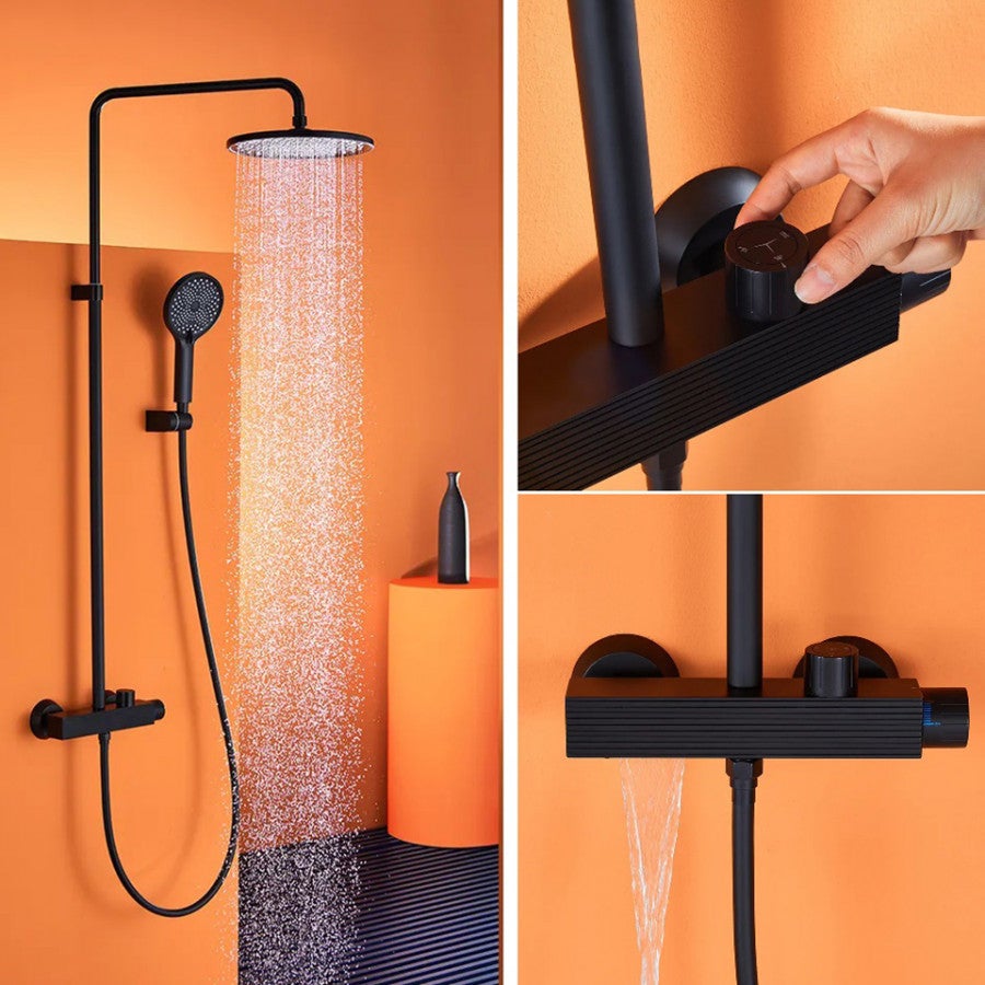 Columna de ducha de diseño, AFRODITA negra | Leroy Merlin