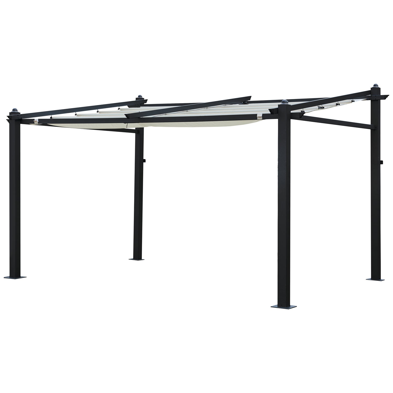 Pérgola adosada beige 3 × 4m FRÉJUS estructura de aluminio | Leroy Merlin