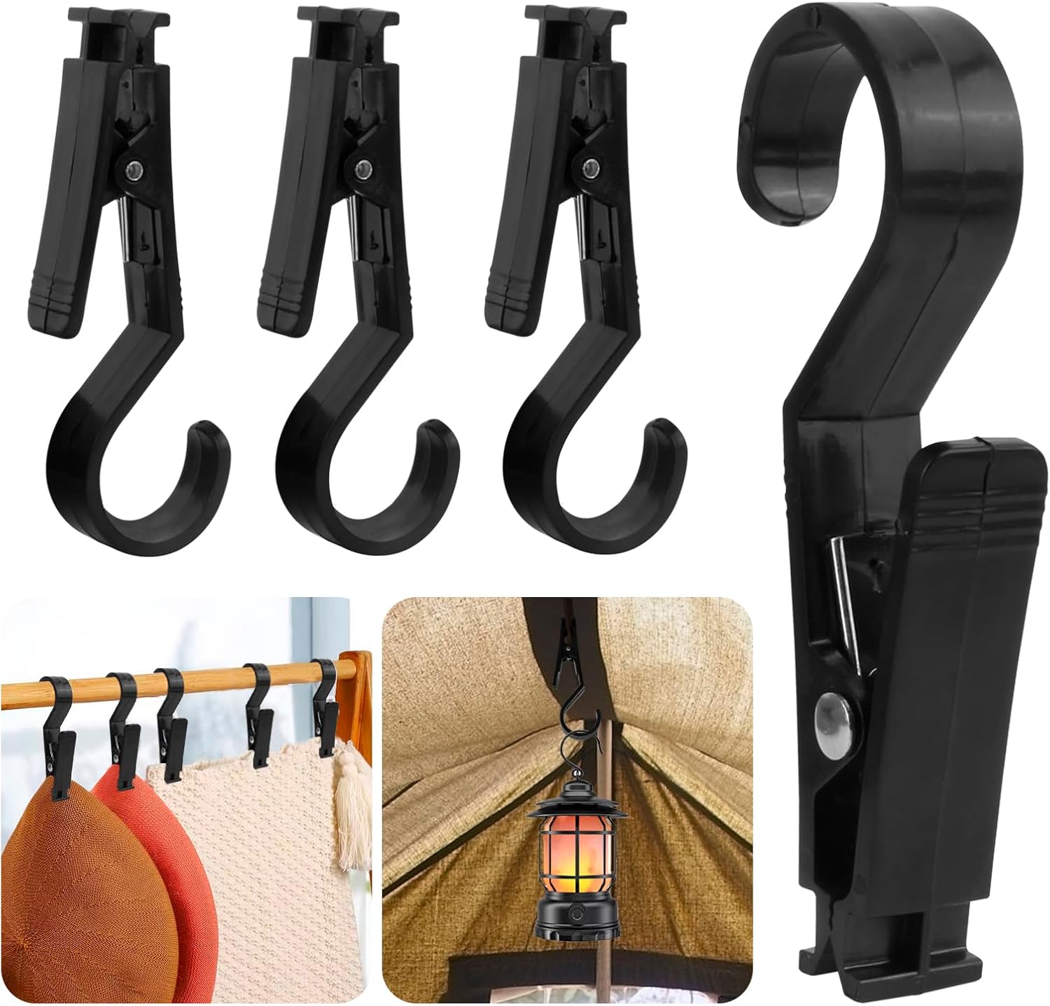 Lote de 4 pinzas multiusos para la ropa, negras | Leroy Merlin