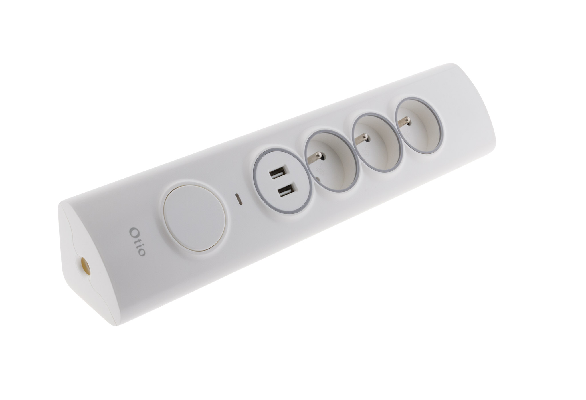 Multiprise d'angle 3P 16A + 1P 16A latérale + 2 USB parafoudre à câbler ...