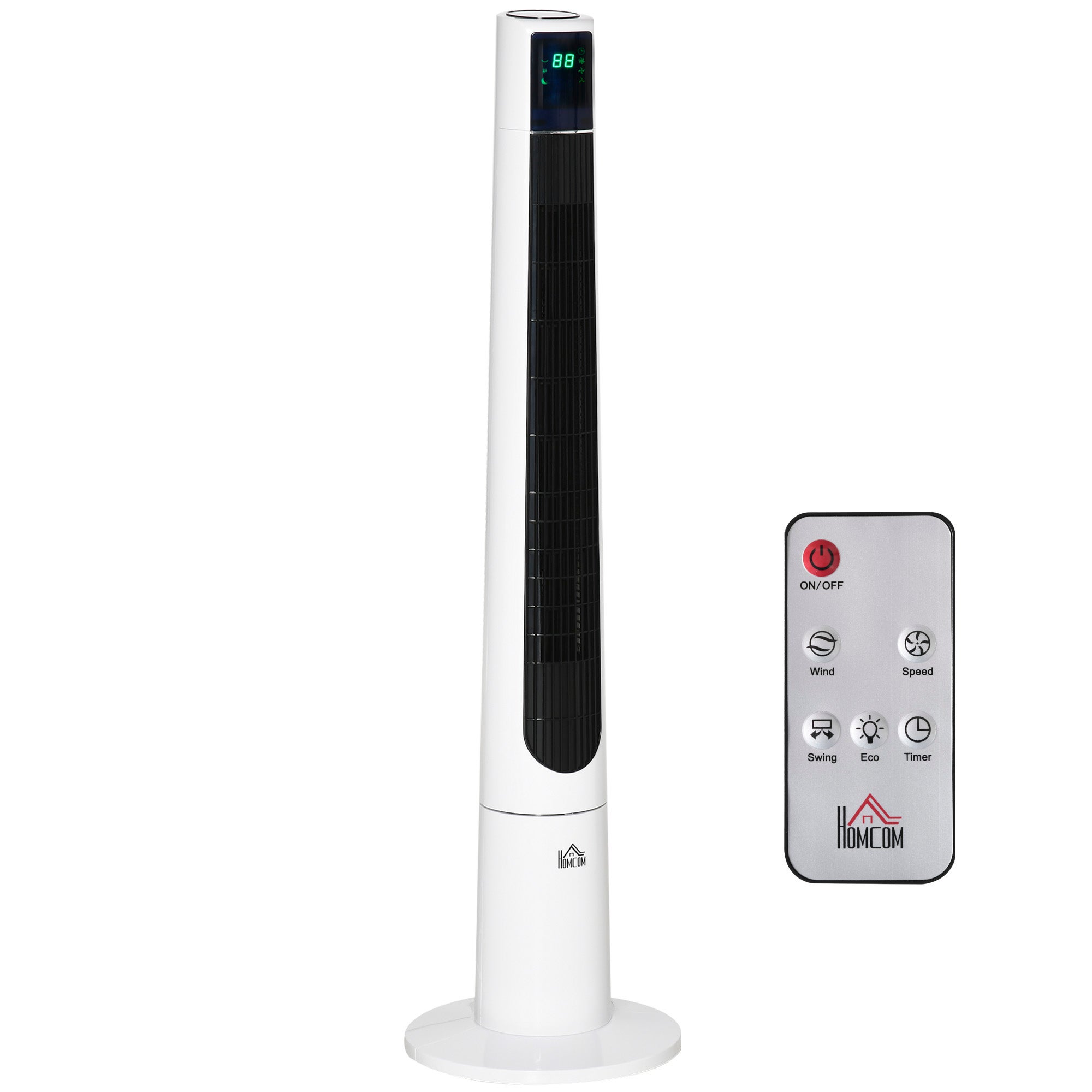Ventilateur tour silencieux 50 W avec 3 modes, 3 vitesses, télécommande ...