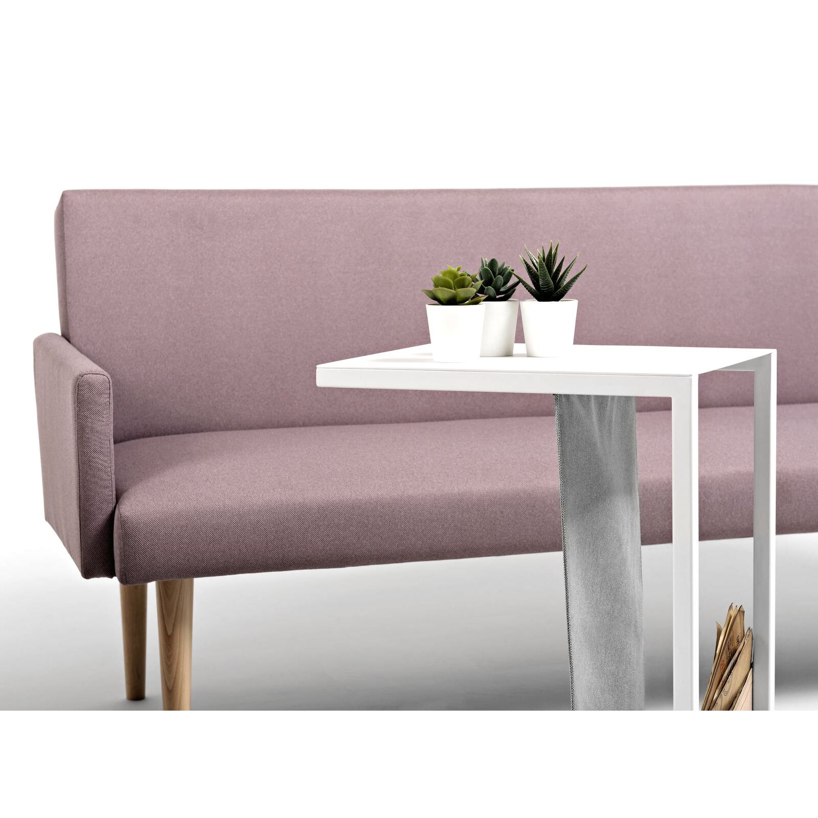 Bout de canapé lupe 30 x 40 x 60 cm Blanc | Leroy Merlin