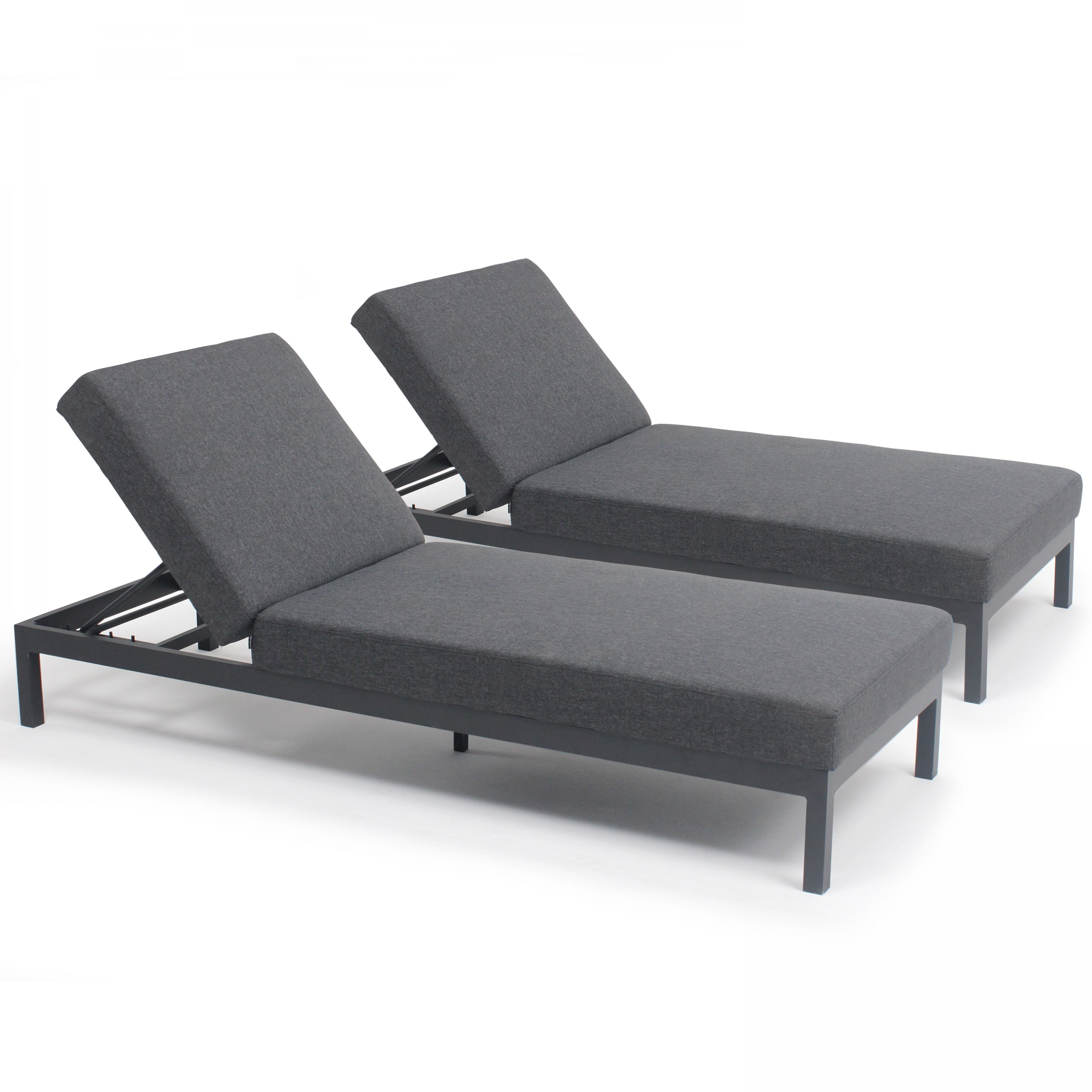 Juego de 2 tumbonas de aluminio color gris antracita | Leroy Merlin