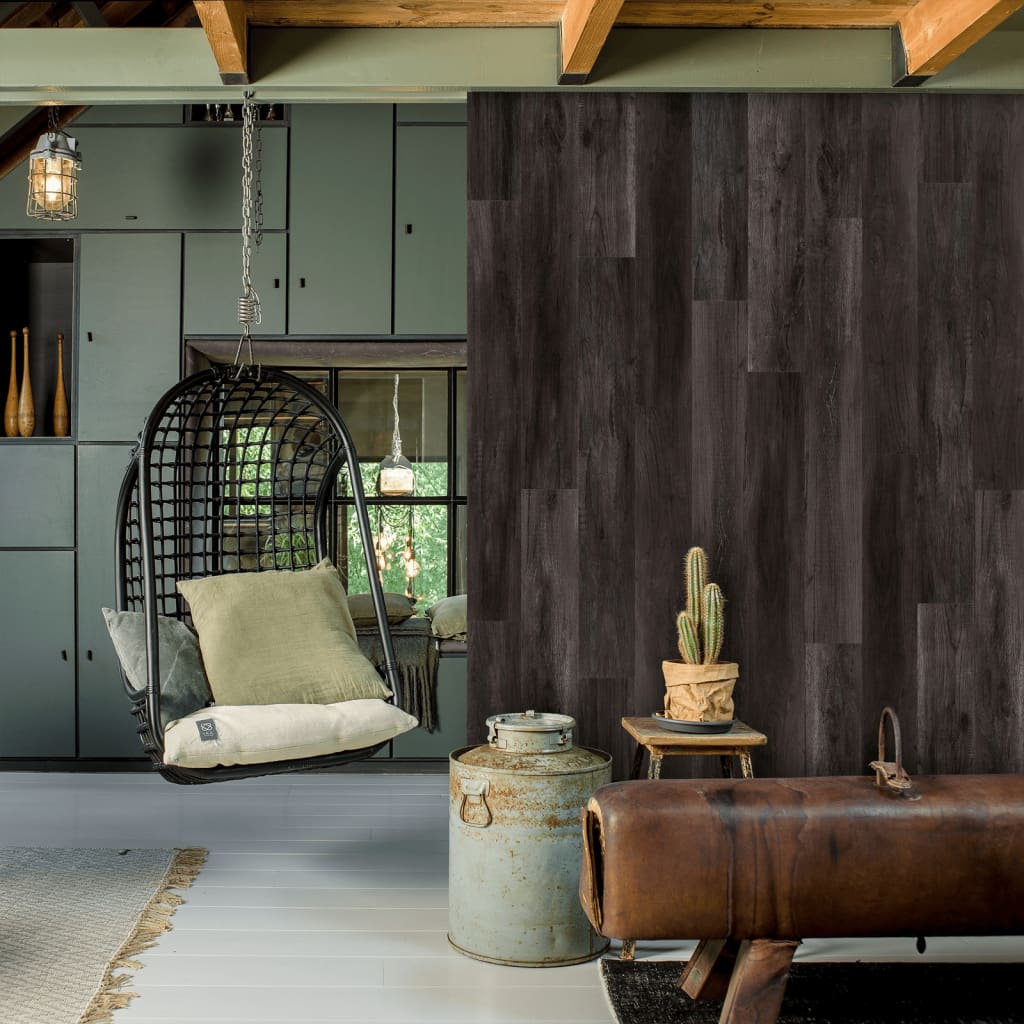 Tablones aspecto madera de roble Barnwood carbón negro | Leroy Merlin