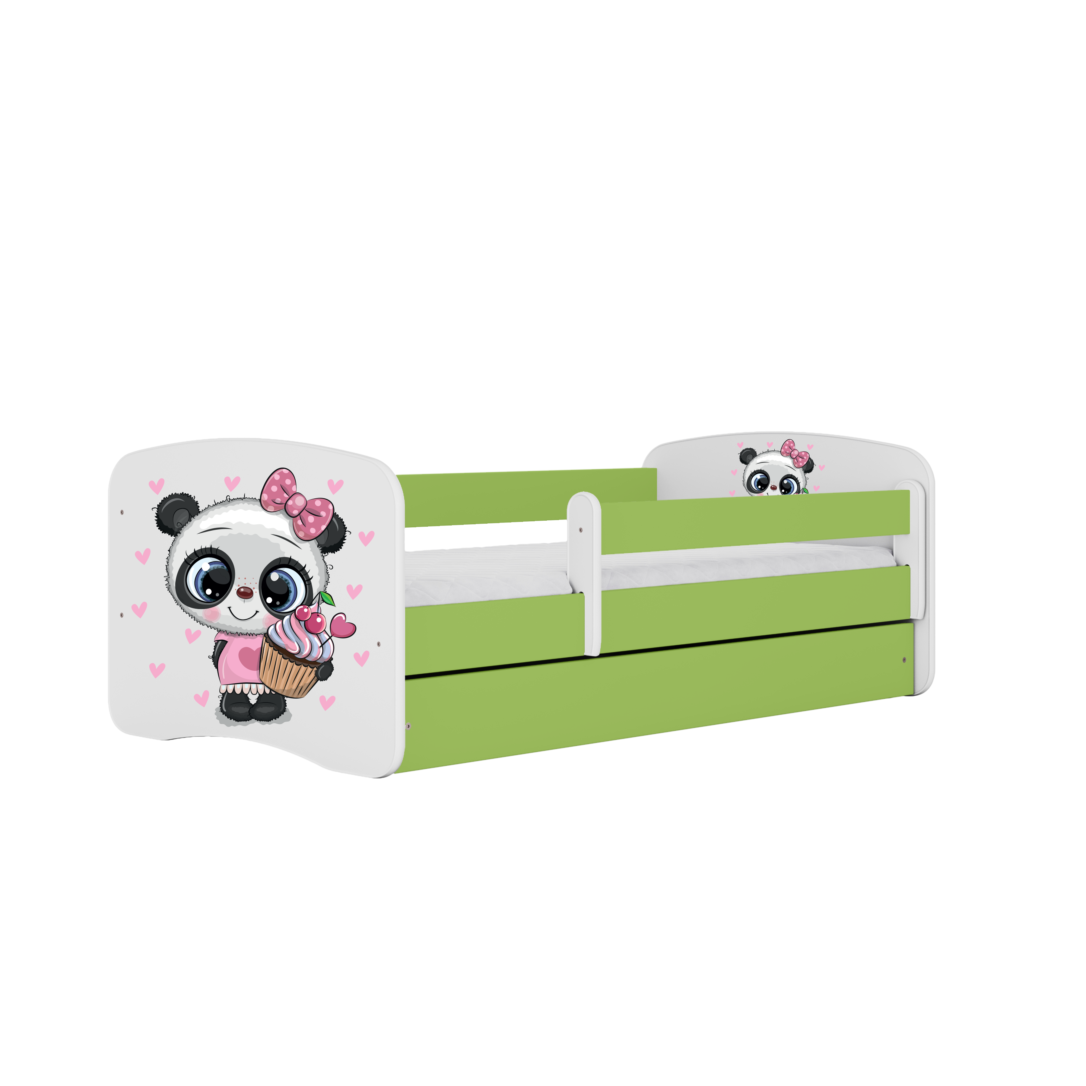 Lit enfant Panda avec tiroir et matelas Vert Lit pour adolescents 180/ ...