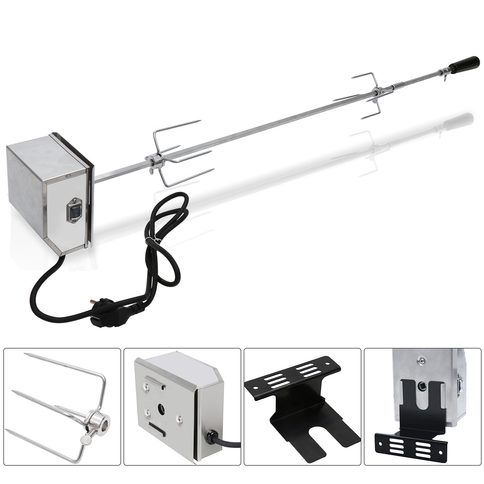 Broche BBQ Set de brochettes pour grill 107 cm incl. moteur en acier ...