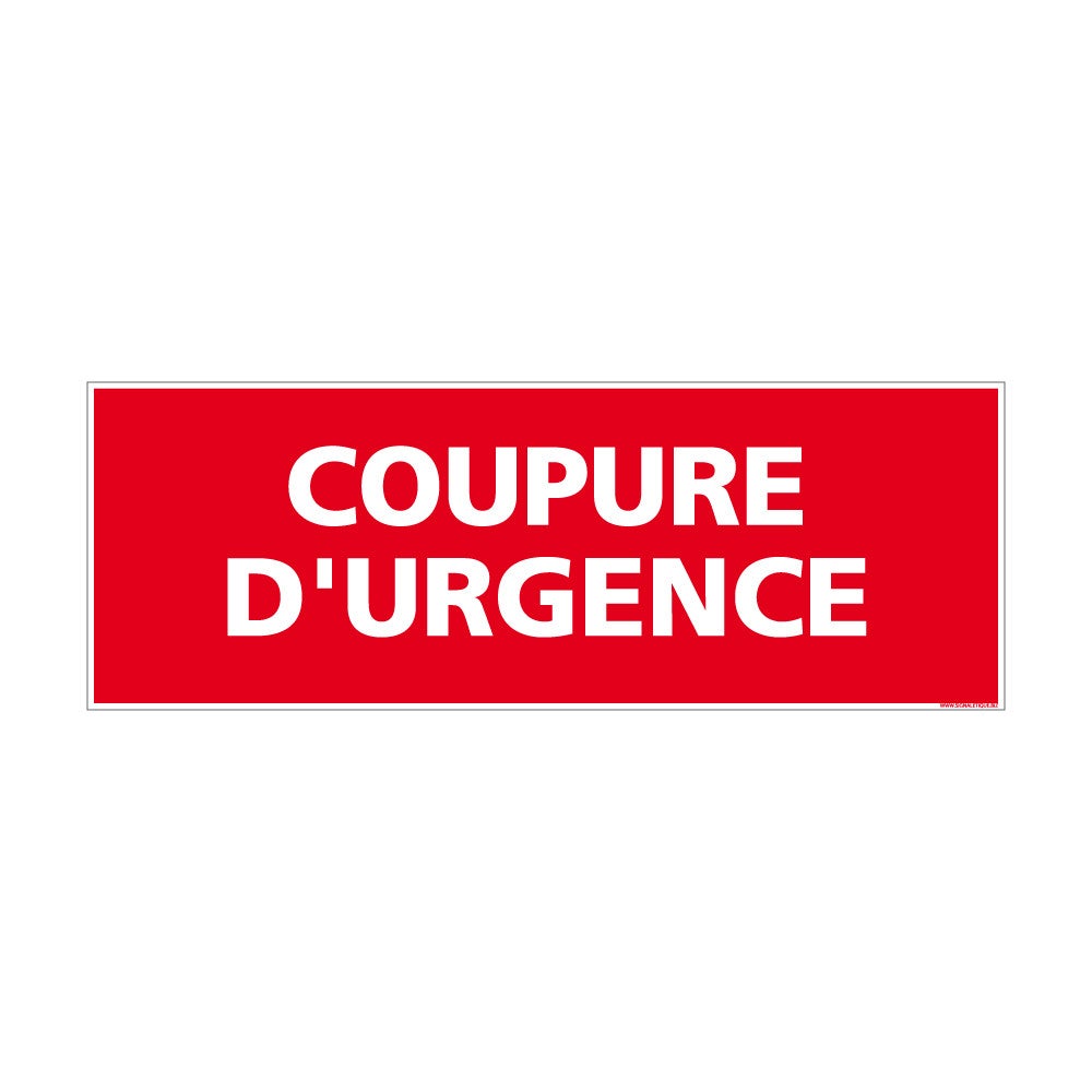 Panneau Coupure d'Urgence 980 x 350 mm Matière PVC | Leroy Merlin