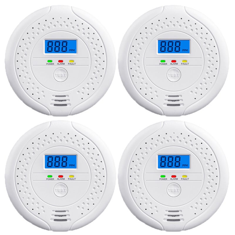 4 détecteurs de monoxyde de carbone portables, testeur de détecteur de ...