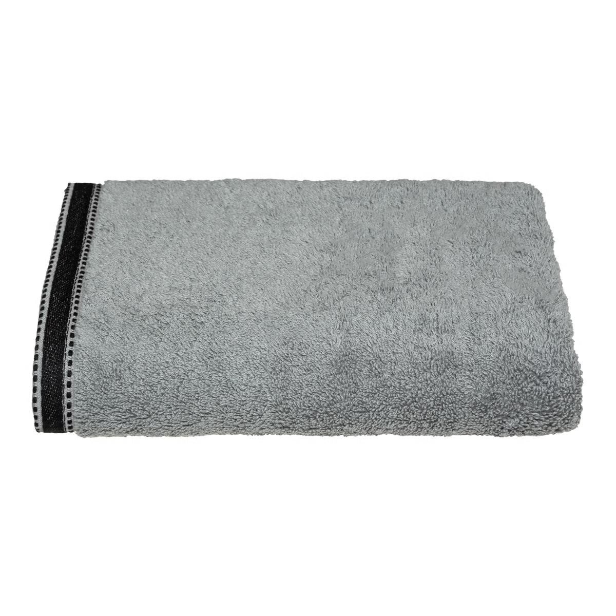 Serviette de toilette 70 x 130 cm Joia gris fonce | Leroy Merlin