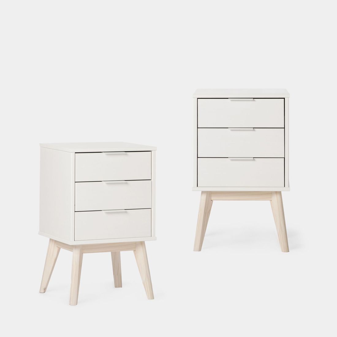 Pack 2 mesitas de noche mdf lacado Blanco 40 x66 | Leroy Merlin