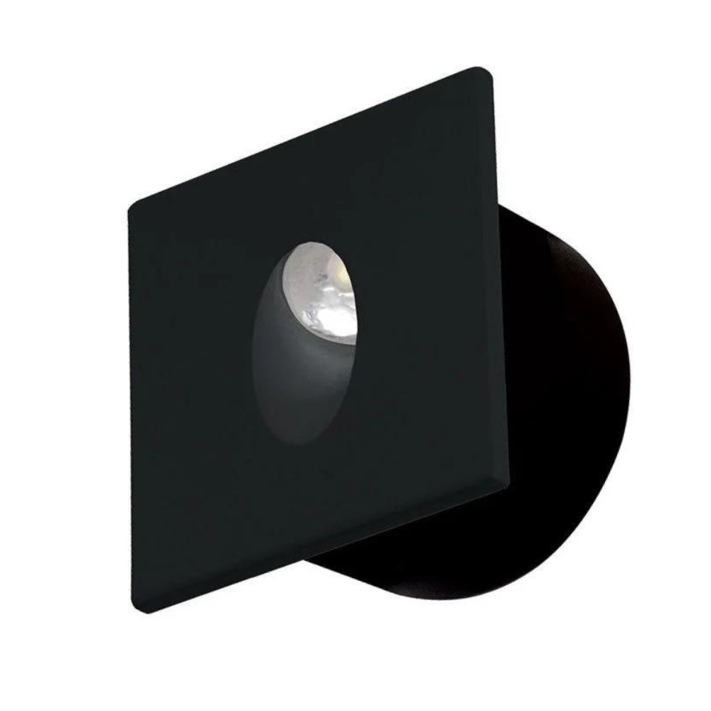 Spot LED mural carré noir 3W 4000K | Leroy Merlin